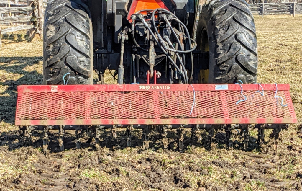 Aerating and Seeding the Horse Paddocks - The Martha Stewart Blog